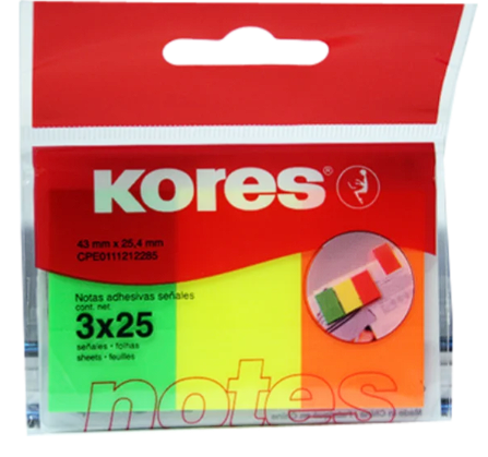 BANDERITAS KORES 1″ x3 COLORES NEON SURTIDOS – Surtiempresa